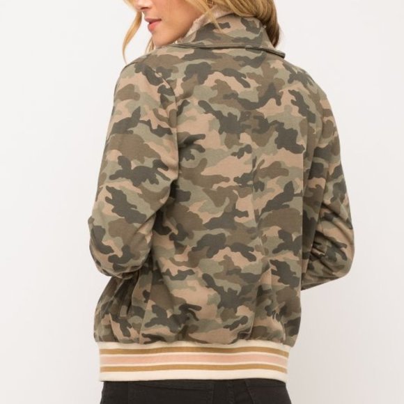 Mystree | Jackets & Coats | Mystree Light Weight Camo Print Bomber ...
